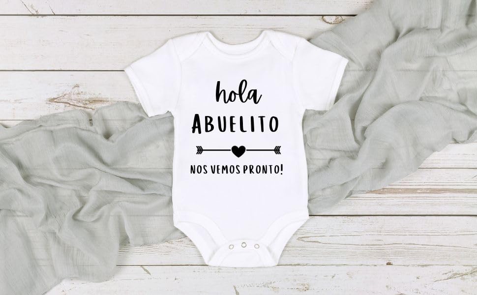 Hola Abuelito Baby Pregnancy Announcement White 0-3 Months