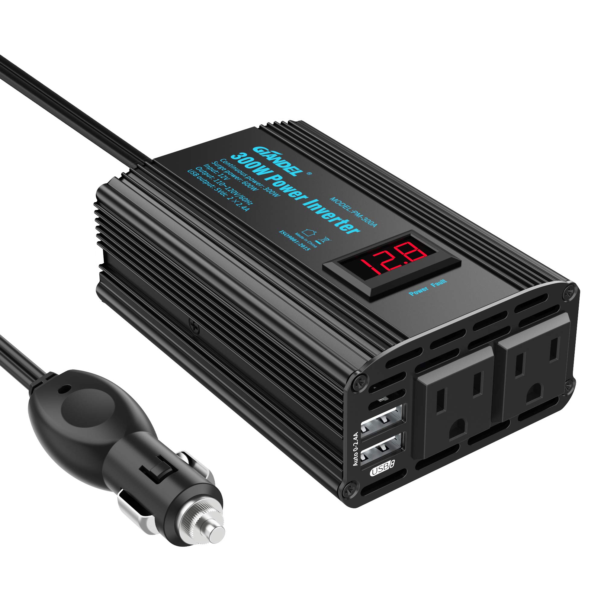 2000W 24V Modified Sine Wave Power Inverter DC 24 Volt to AC 110 120 Volt with Remote Control & LED Display and USB Port for RV Truck Boat