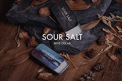 SourSalt SOLID Cologne -FOREST BREATH Pocket-Size Fragrance. - .5 oz Tin Wooden Note Long Lasting