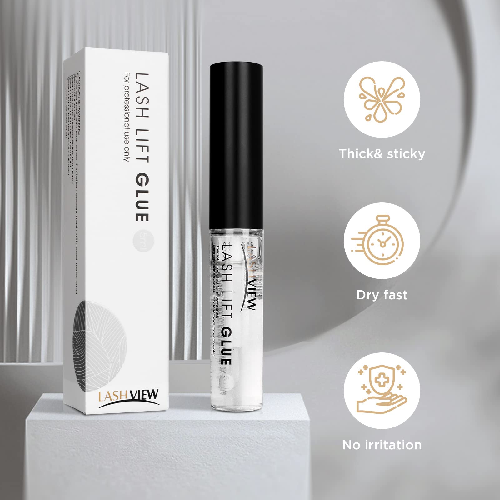 LASHVIEW Lash Lift Glue, Eyelash Perm Glue,Lash Lift Adhesive,Eyelash Lift Glue,Lash Perm Glue,No Irritation and Odorless,5ML.