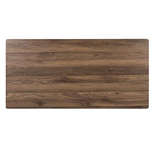 F&F Furniture Group 47.25" Brown Contemporary Desk with Three Drawer Pedestal and Pull-Out Keyboard Tray