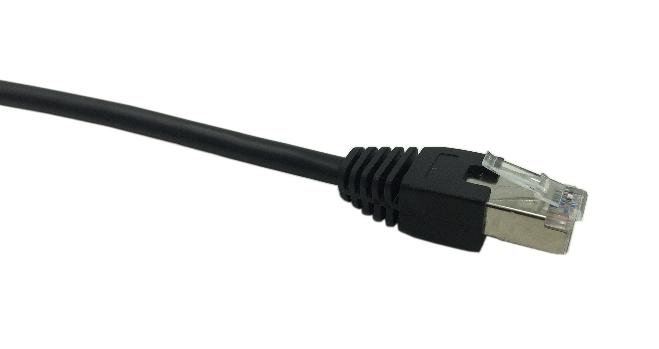 CERRXIAN RJ45 Male to Female LAN Ethernet Network Cat 5e Panel Mount Cable (Black)(2m)