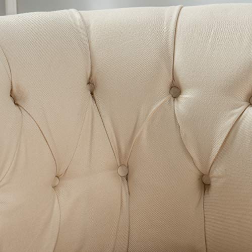 Christopher Knight Home Akira Fabric Club Chair, Beige 33D x 29.6W x 30.25H in