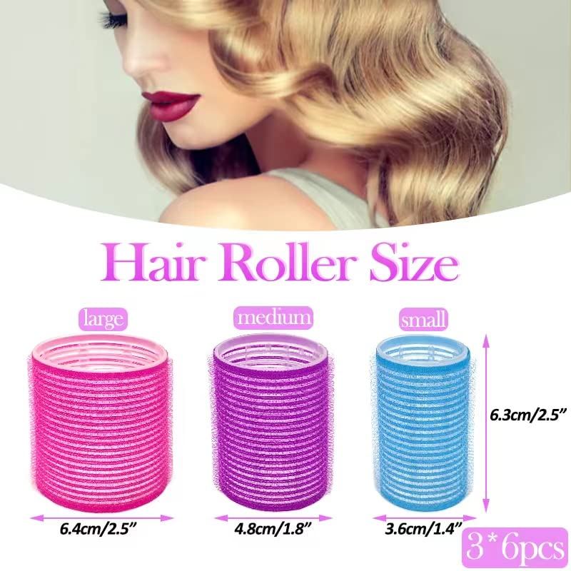 38 Pcs Self-Grip Rollers Set for Blowout Curls - Large and Medium Sizes for Women and Girls
