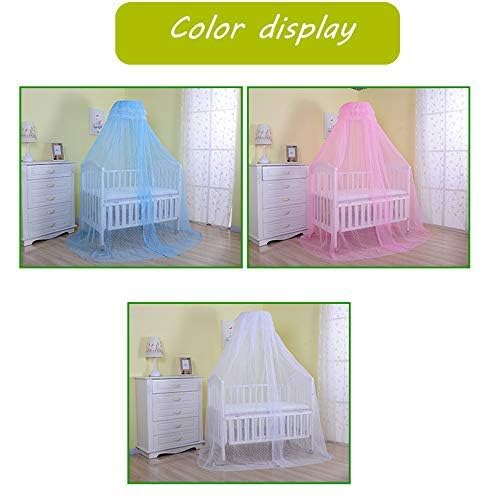 Cdycam Baby Infant Toddler Bed Dome Cots Mosquito Netting Hanging Bed Net Mosquito Bar Frame Palace-Style Crib Bedding Set (Blue Mosquito Netting Only, Without Stand)
