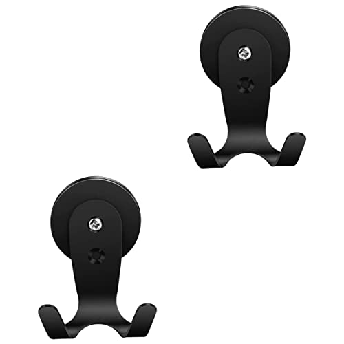 ABOOFAN 2pcs Wall Front Scarf Party Round Refrigerator Multi-Functional Door Wall-Mounted Bags Cup Duty Utility Towels Living Daily Hanger Black Mounted Prong Bag Hangers Use Wreath for