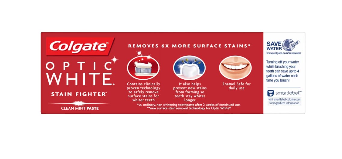 COLGATE OPTIC WHITE STAIN FIGHTER CLEAN MINT