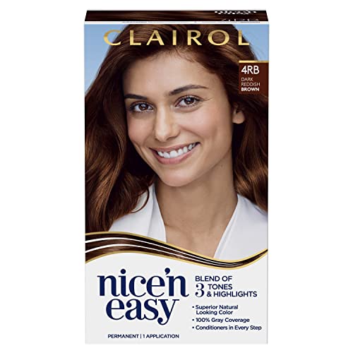 Clairol Nice'n Easy Permanent Hair Dye, 4RB Dark Reddish Brown Hair Color, Pack of 1