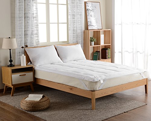 Cheer Collection Down Alternative Hypoallergenic Mattress Topper with Elastic Anchor Bands - Queen Size (60" x 80")