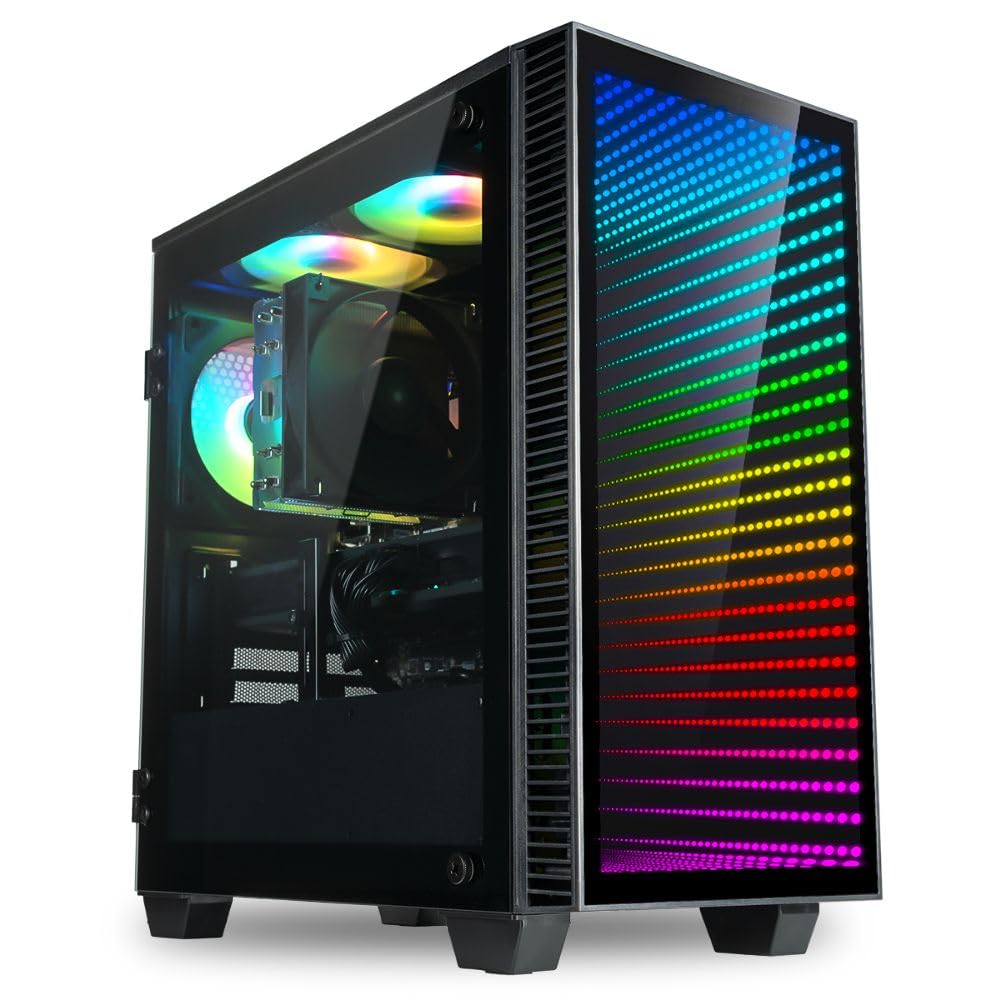 Empowered PC Continuum Micro Gaming Desktop - NVIDIA GeForce RTX 3080 (~ 4070), AMD 8-Core Ryzen 7 5800X3D (> i9-12900K at fps), 32GB RAM, 512GB NVMe + 2TB HDD, WiFi, Windows 11 - RGB Gamer Computer