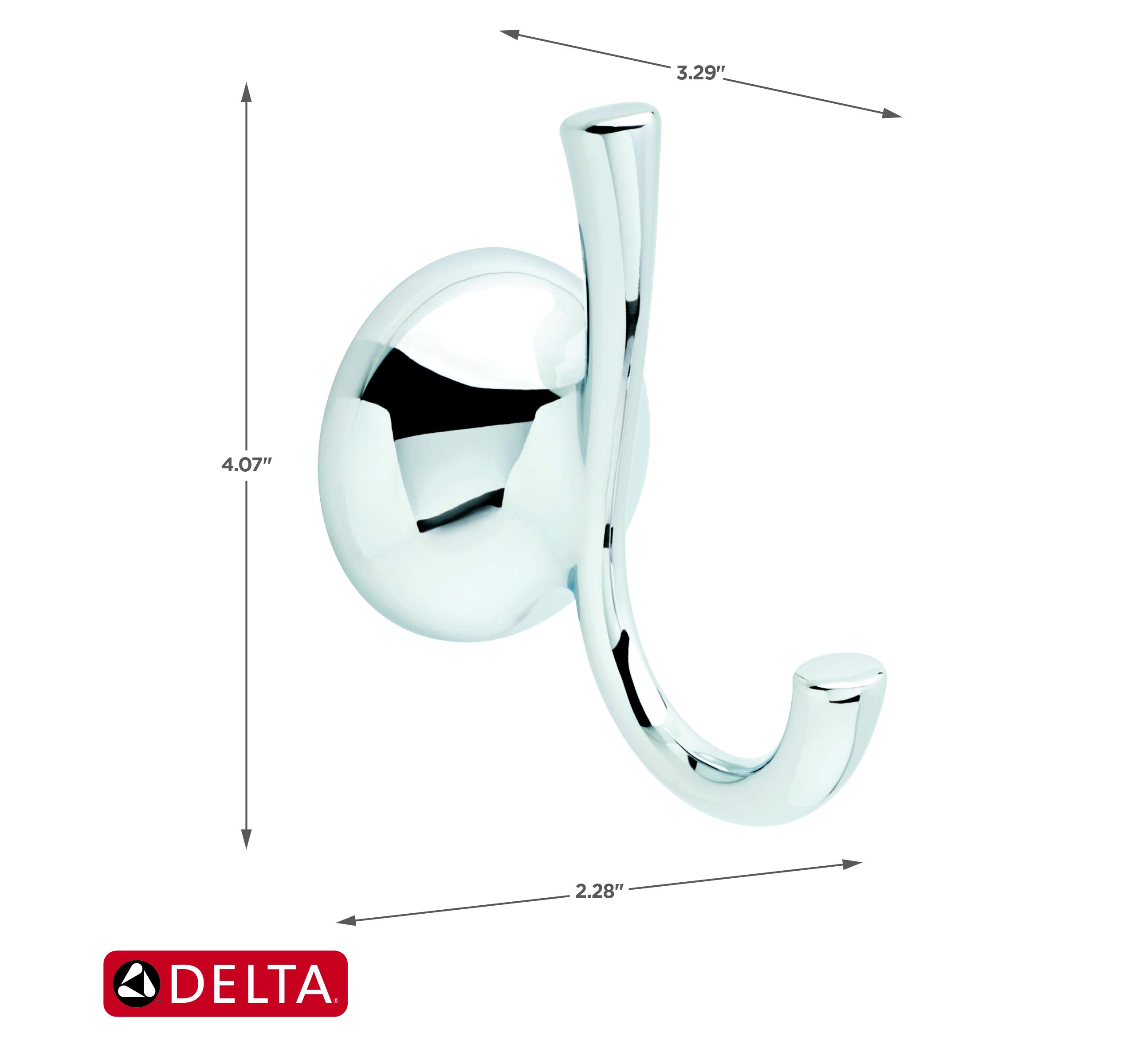 DELTA FAUCET FNDS35-PC Foundations Robe Hook, Polished Chrome