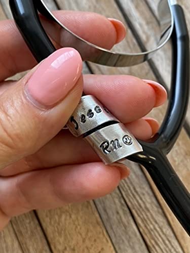 Stethoscope ID tag for Nurses - Name Tag- nurse gift - student nurse gift - stethoscope name tag with birthstone- stethoscope personalized name tag -Nurse Week Gifts