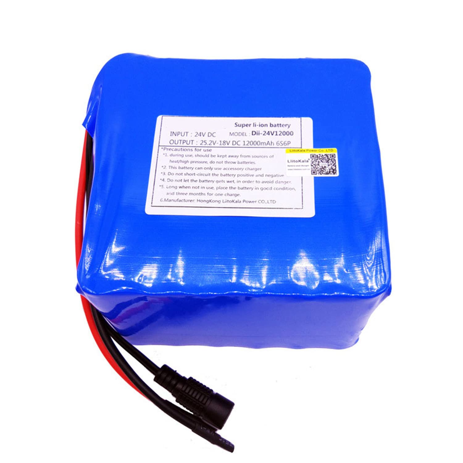 24V 12AH Li-Ion Battery Pack,Built-in BMS, 6S 6P Waterproof PVC Battery Pack, for Wheelchair Motor Kit