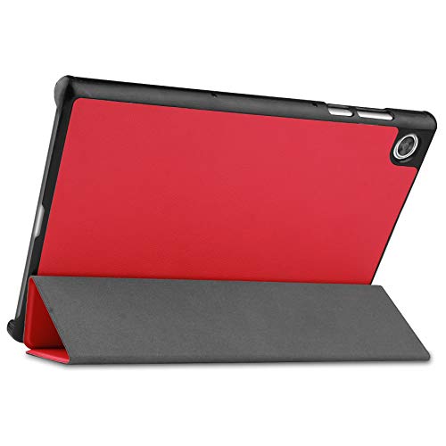 GWYLH Vegan Leather Case for Lenovo M10 HD 2nd Gen 10.1inch 2020 (TB-X306X/TB-X306F), Light Weight Slim Tri-Fold Case Magnetic Cover Stand Red
