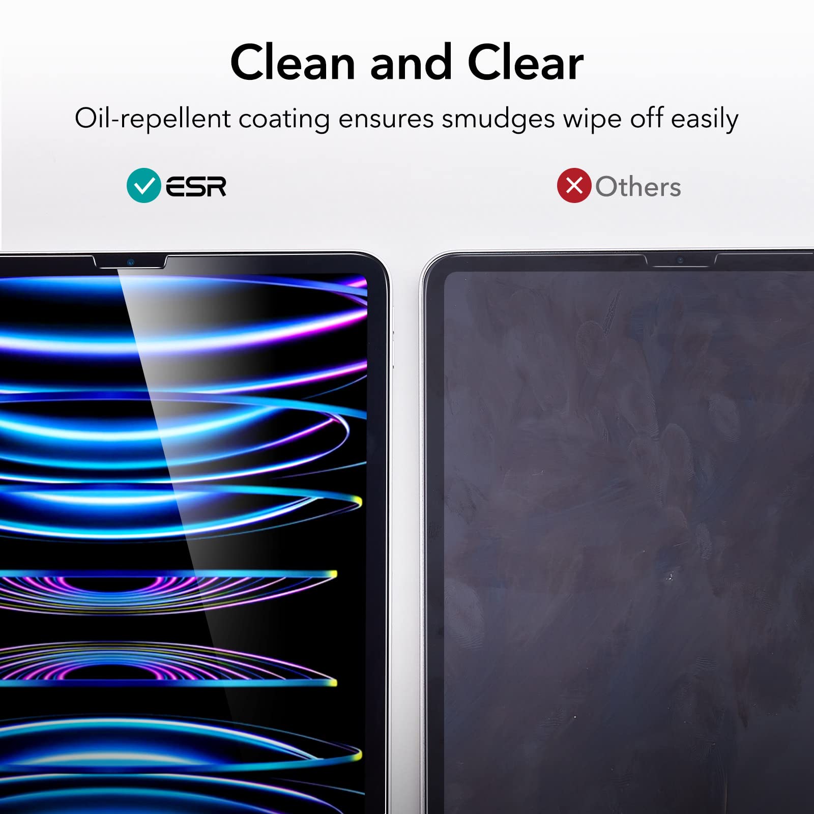 ESR 2 Pack Screen Protector for iPad Air 5th/4th Generation (2022/2020),iPad Pro 11 Inch (2022/2021/2020/2018) Screen Protector, Tempered-Glass Film with Alignment Frame, Anti-Scratch, HD Clarity
