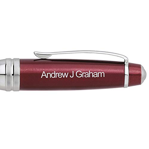 Dayspring Pens Cross Pen | Engraved/Personalized Cross Bailey Red Lacquer Ballpoint Gift Pen - Chrome Trim AT0452-8. Custom Engraving Included.