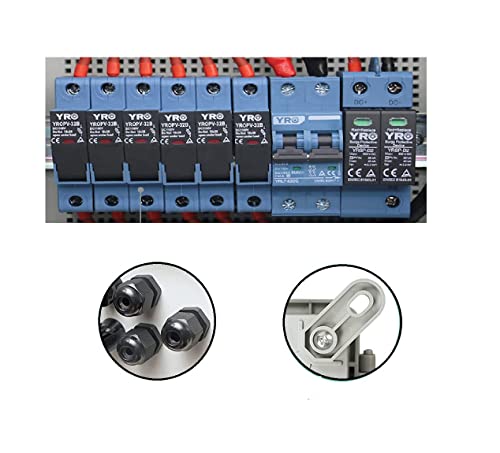 6 String Combiner Box for Solar Panel System, Solar Combiner Box with Lightning Arrest 63A Circuit Breaker 15A Rated Current Fuse IP66 Waterproof