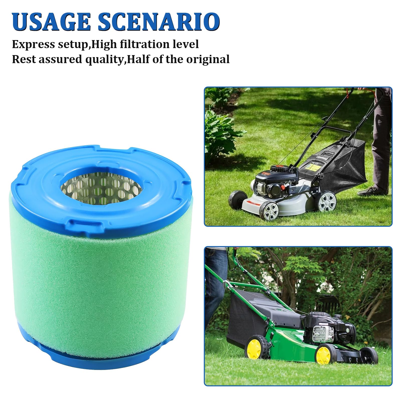 393957 Air Filter Pre Filter for Briggs & Stratton 393957 393957S 390930 4106 7-18 HP Horizontal Engines John Deere PT9334 PT4301 LG393957 LG393957S Lawn Mower
