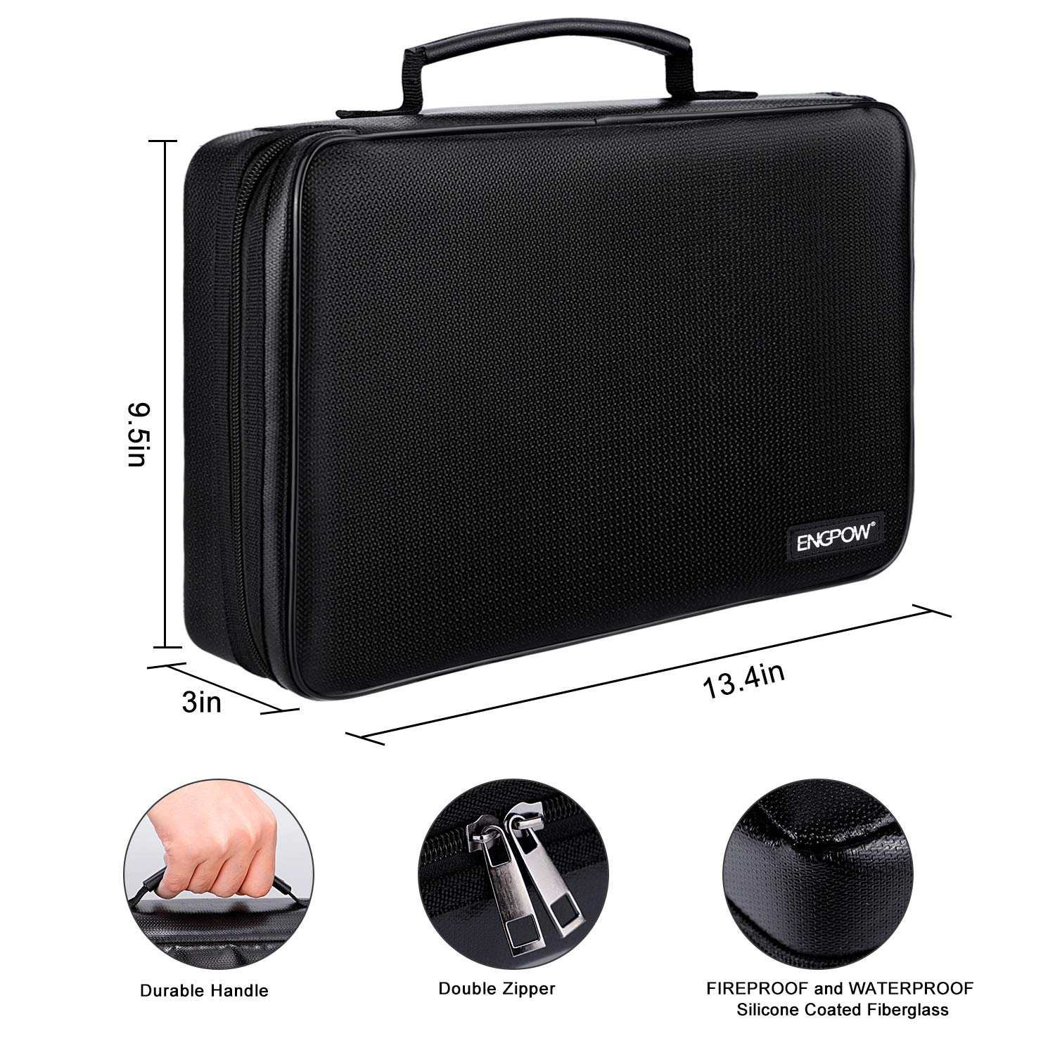 ENGPOW Battery Organizer,Fireproof Battery Organizer Storage Case with Tester (BT168),Waterproof Explosionproof Battery Holder Box with Cover,Holds 220+ AA AAA C D 9V Batteries