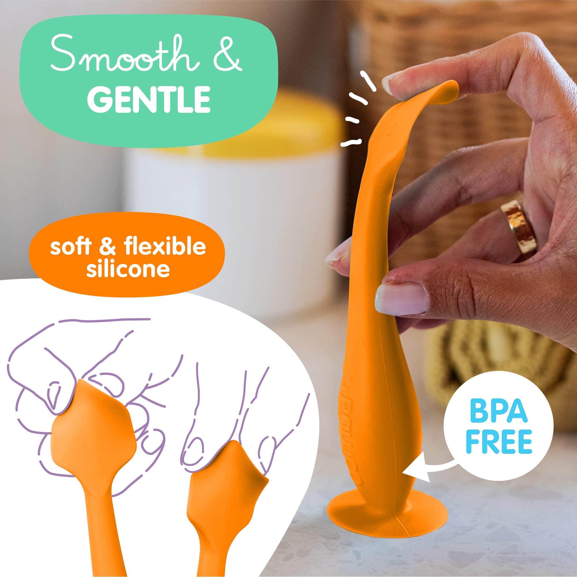Bumco Diaper Cream Spatula - BPA-Free Diaper Bag Essentials, Soft Butt Spatula Baby, Mom-Invented Butt Paste Spatula, Bumco Diaper Cream Spatula, Flexible Diaper Cream Applicator, Bumco Baby Bum Brush