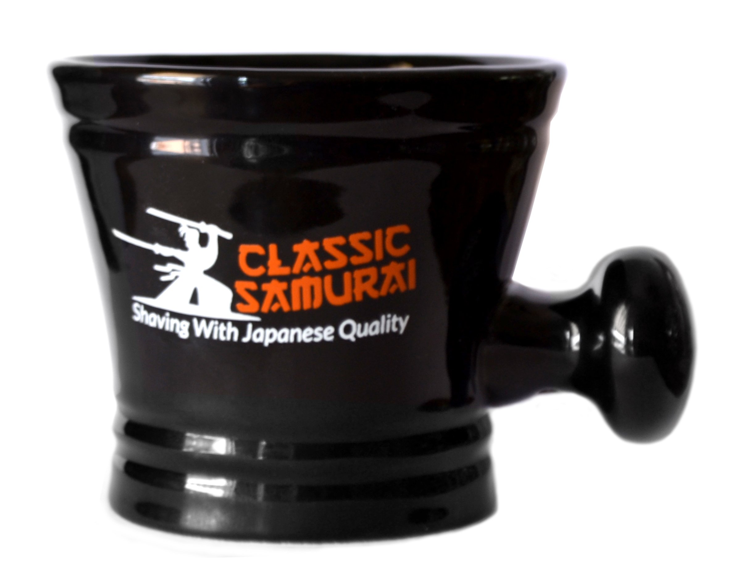 Classic Samurai Men's Shaving Set with Stainless Steel Professional Barber Straight Razor Shavette with Pure Badger Shaving Brush, Arko Stick Soap and Porcelain Mug