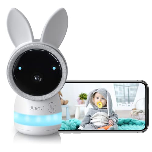 Baby Monitor with Camera and Audio,Add-one Camera for Arenti,2K Ultra HD WiFi Baby Camera,Night Vision,Lullabies,Cry Detection,Temp & Humidity Sensor,Two Way Talk,App Control(Single Camera)