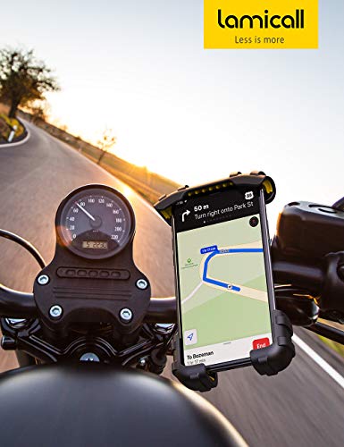 Lamicall Bike Phone Holder, Motorcycle Phone Mount - Adjustable Scooter Phone Holder for iPhone 12 Mini, 12 Pro Max, 11 Pro Max Xs XR 8 X 8P 7 7P 6S, Samsung S10 S9 S8, Huawei, All 4.7-6.8 Devices
