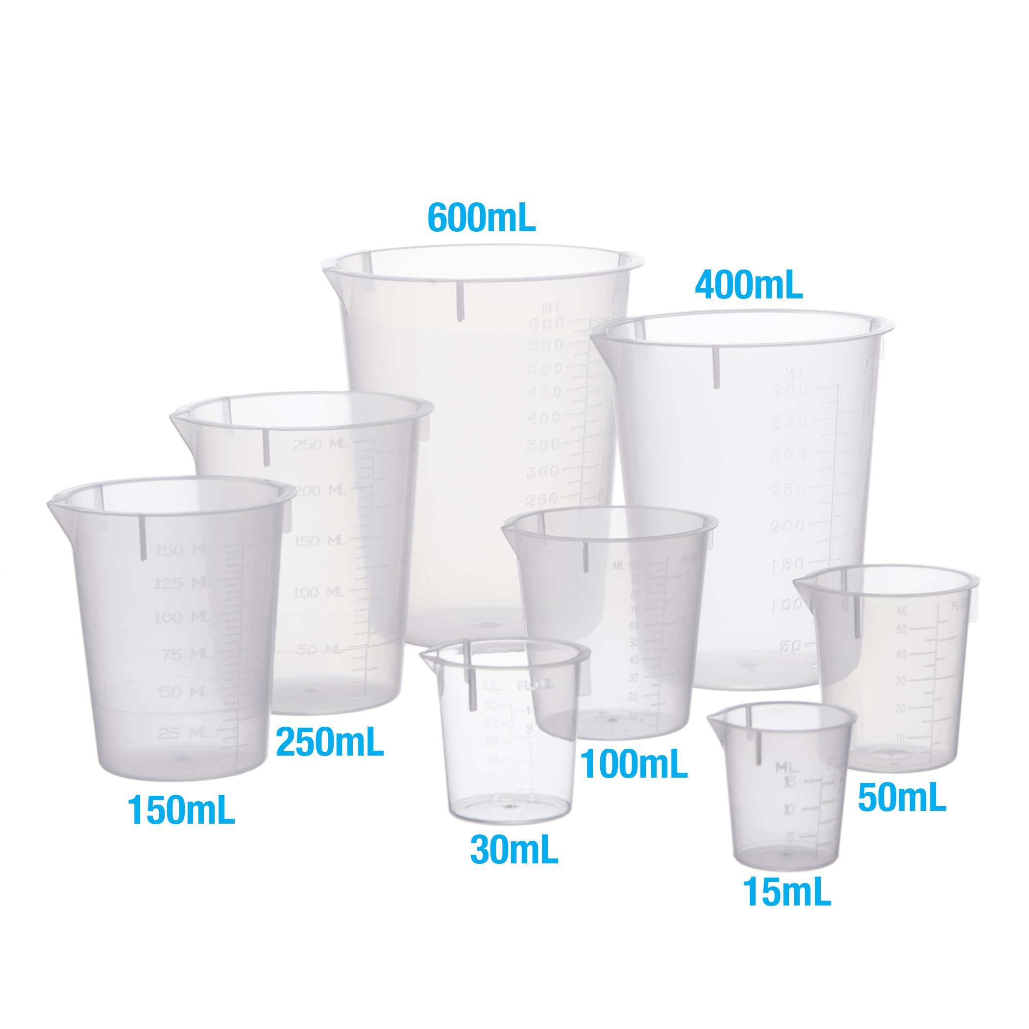 Consolidated Plastics 45381 Disposable Beaker, Polypropylene, 150 mL, 100 Piece