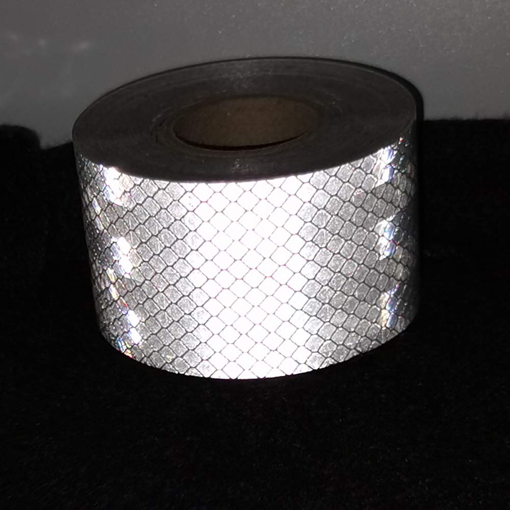 MOLTRES DOT-C2 Reflective Tape,White Silver 2Inch X30 Feet Waterproof Conspicuity Safety Tape,Trailer Self Adhesive Warning Caution Reflector Tapes for Car Trucks Trailer Vehicle Outdoor