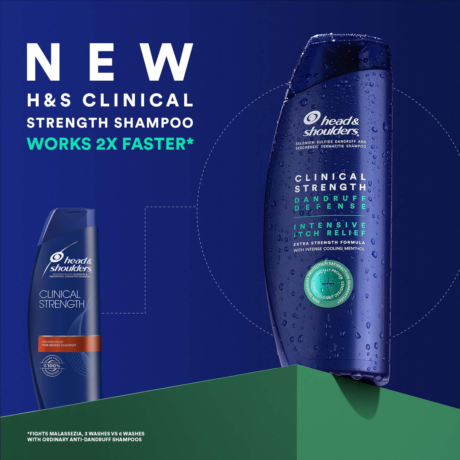Head & Shoulders Clinical Strength Dandruff Defense Intensive Itch Relief Shampoo, 13.5 Fl Oz, 5.349 Fl Oz