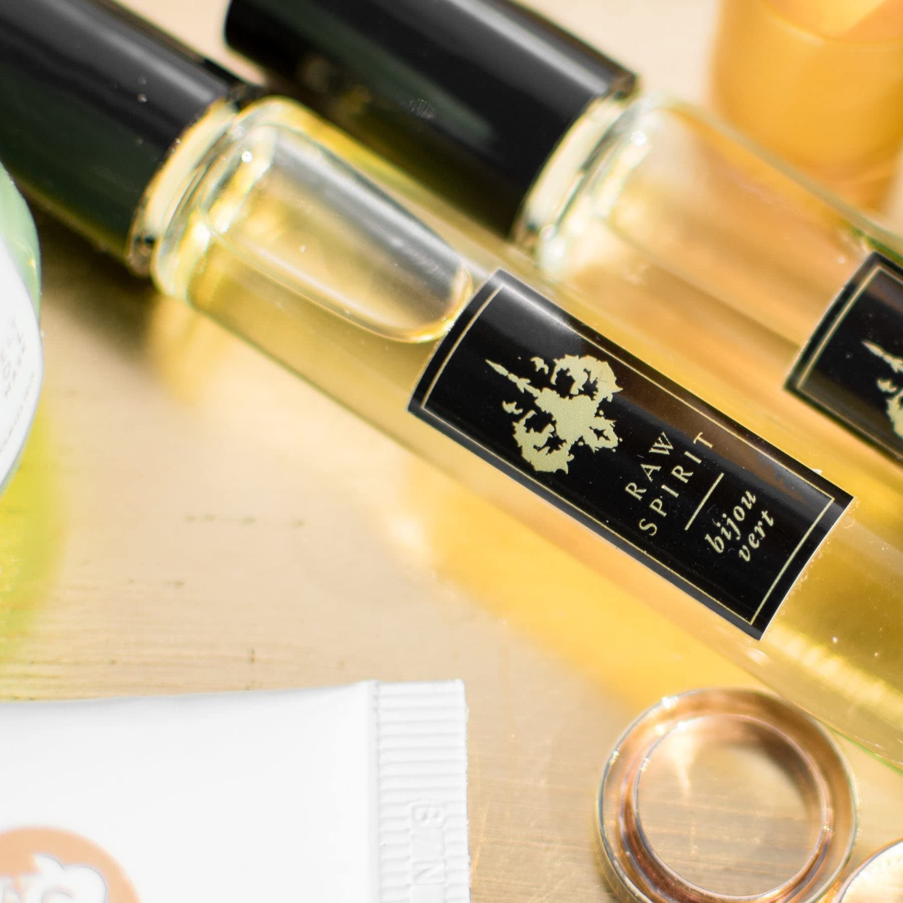 Raw Spirit Bijou Vert Perfume | Fresh, Citrus Unisex Cruelty-Free Fragrance | Eau de Parfum Rollerball, 0.25 fl oz/7.5mL