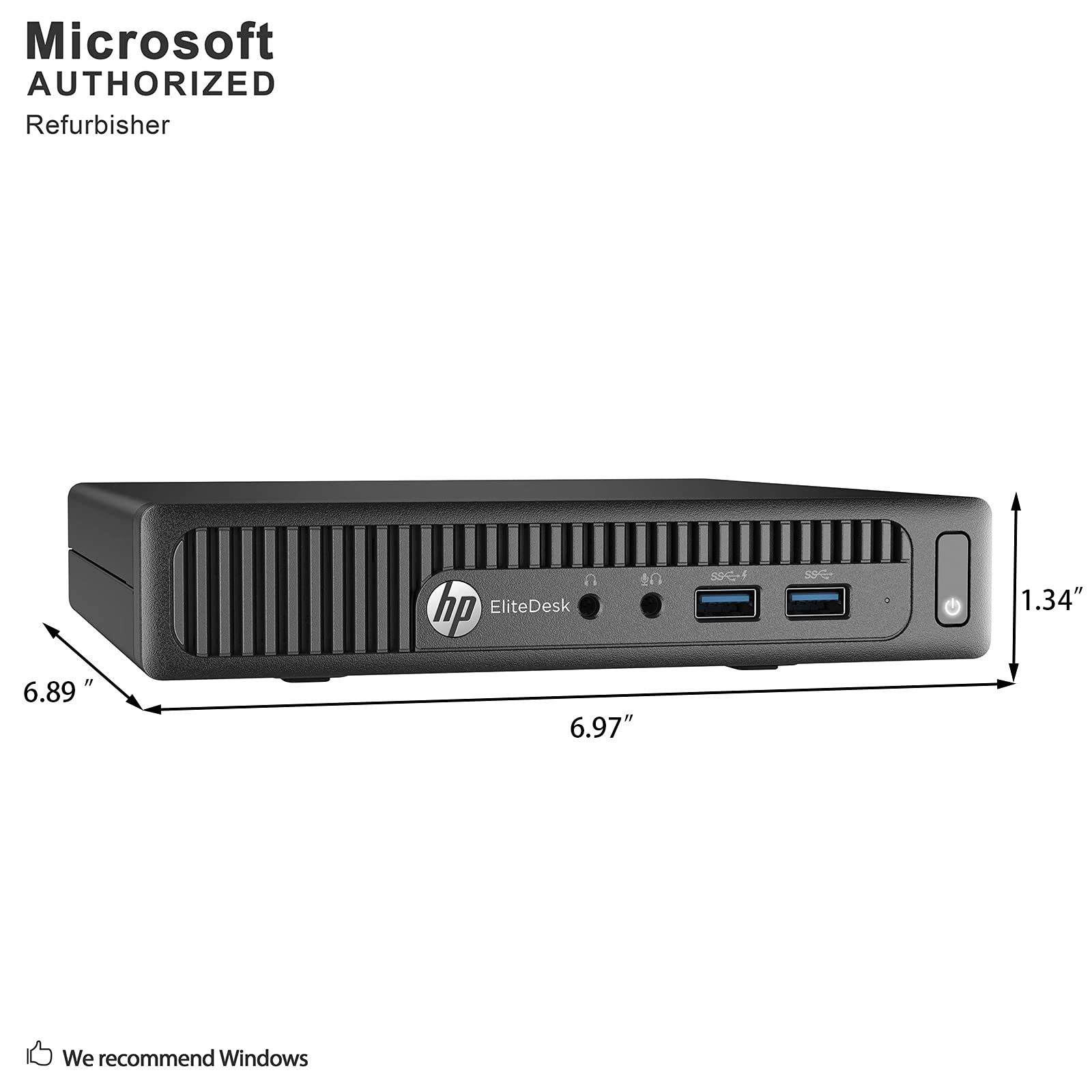 HP EliteDesk 705 G3 Desktop Mini Computer PC, AMD A10 PRO-8770E Quad Core up to 3.5 GHz, 8G DDR4, 500G, WiFi, Bluetooth, Windows 10 Pro 64 Bit-Supports English/Spanish/French (Renewed)