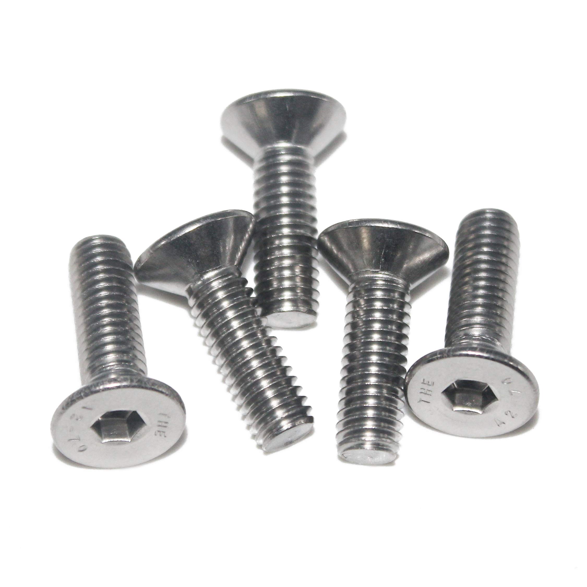 Fullerkreg 18-8 Stainless Steel Hex Drive Flat Head Screw M6 x 1 mm Thread, 16 mm Long,Packs of 25