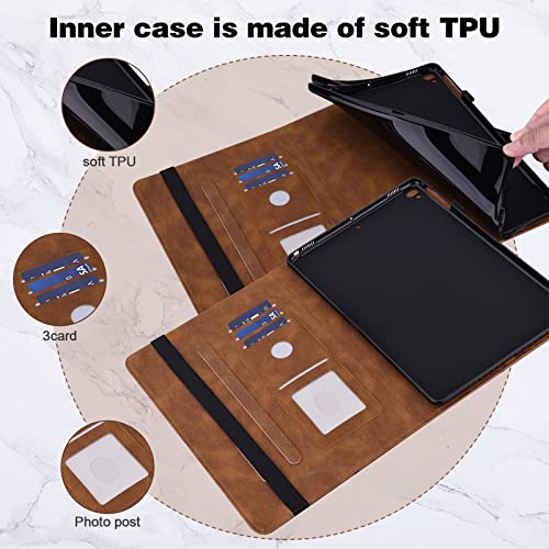 ALILANG Case for iPad Mini 6 2021 (6th Generation) 8.3 inch Case with Card Solts, PU Leather Adjustable Stand Smart Cover for iPad Mini 6 Tablet Case-Brown