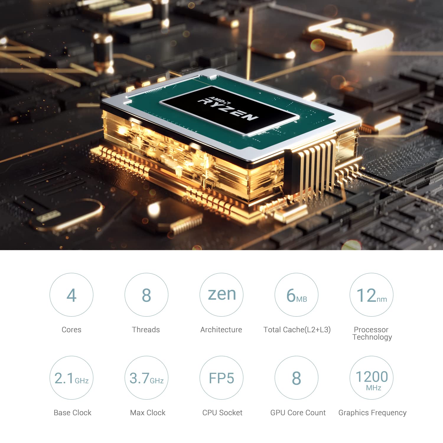 MINISFORUM DeskMini UM350 Mini PC AMD Ryzen 5 3550H DDR4 16GB RAM + 512GB NVMe SSD Desktop Computer, HDMI/DP/USB-C 4K@60Hz Triple Screen Support, 2.5G LAN, Radeon Vega 8 Graphics Mini Computer