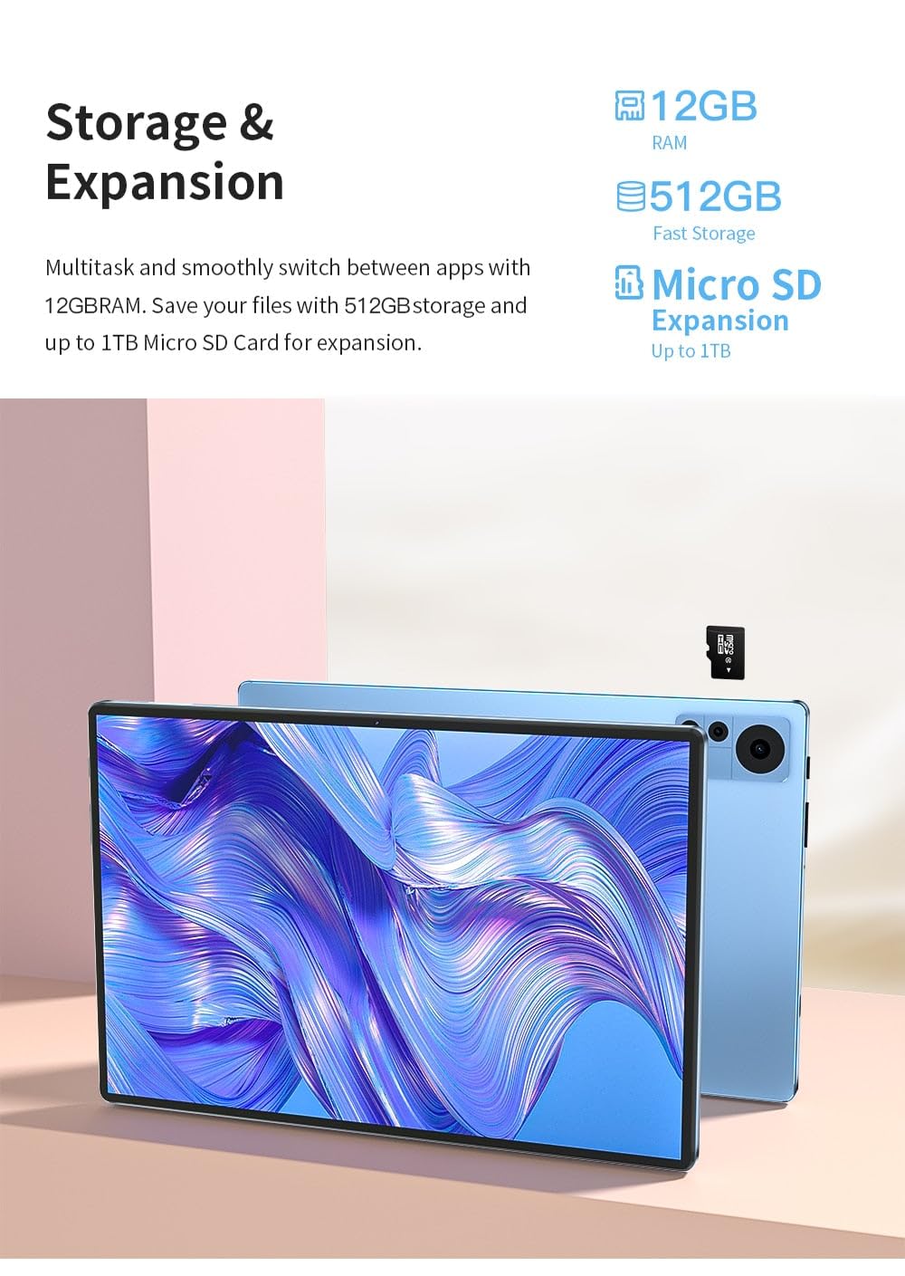 2023 Global Version Tablet 6 Pro Android 12.0 Snapdragon 870 Tablets PC 5G Dual SIM Card or WiFi HD 4K MI 10000mAh Blue Add Keyboard / 12GB 512GB