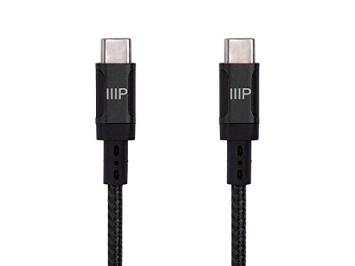Monoprice USB C to USB C 2.0 Cable - 1.5 Feet - Black | Fast Charging, High Speed, Up to 3A/60W, Type C, Compatible with iPhone/iPad/MacBook/Samsung Galaxy and More - Wrap Series- Pack of 1