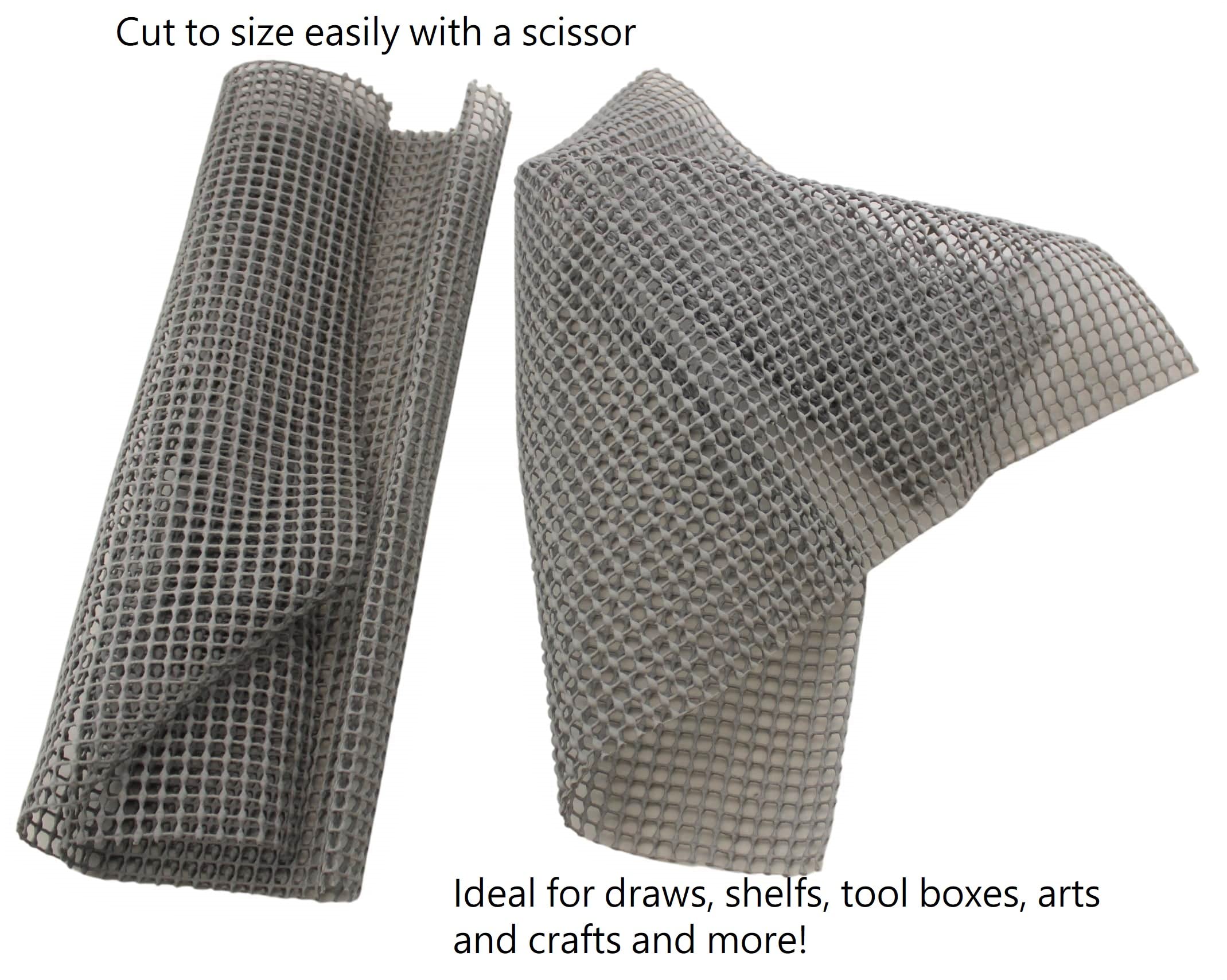 2 Pack Multi Purpose Anti-Slip Shelf and Draw Liner Mat Non Skid 18" x 47" - Trim to Fit - Ideal as a Tool Box Liner Home Office RV (Gray)