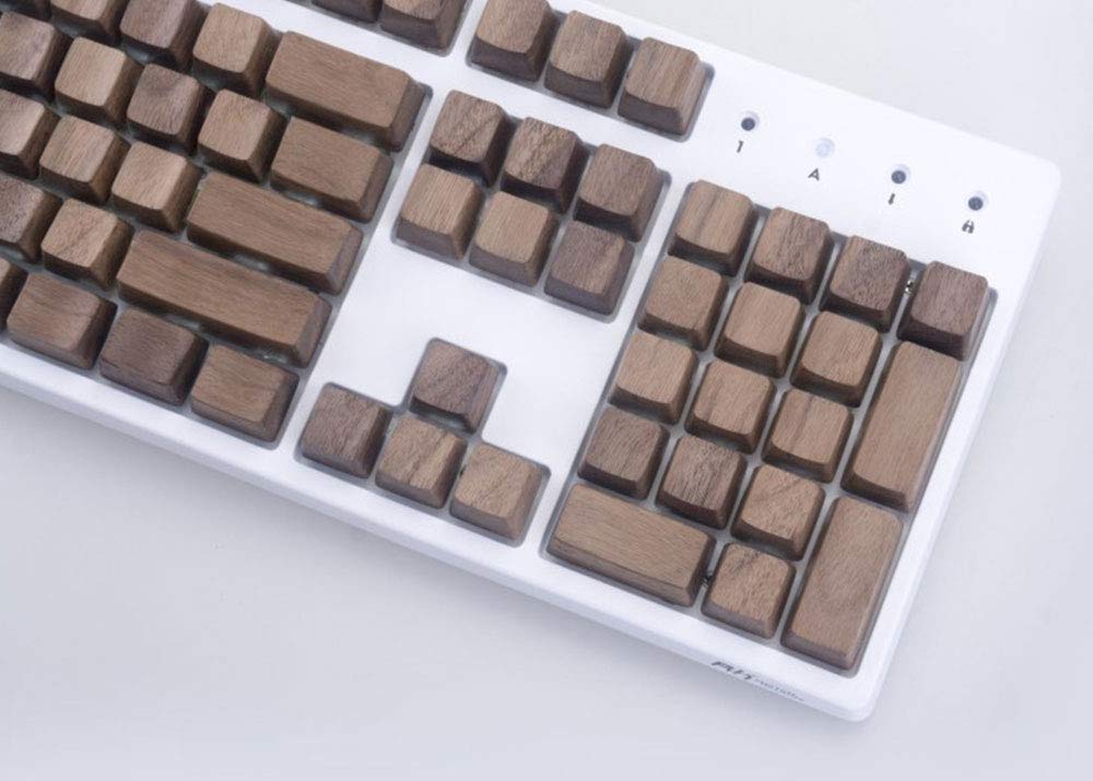 HFSECURITY GH60 Full Set Solid Wood Keycaps Customized Handmade Keycaps for Cherry Mx Switch Mechanical Gaming Keyboard Use Wood Keycaps (104fullkeycaps)