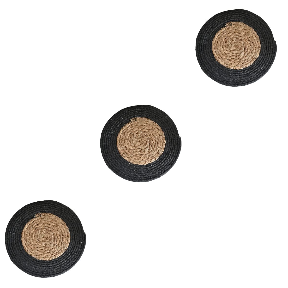 3 pcs placemat Personalized Coasters Woven Coasters for Drinks Jute Place mats Supplies Cup Insulation pad Home Place mat - Dish mat Round Rattan Grass Woven Basin
