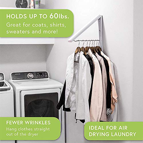 EOPRO Wall Mounted Drying Rack, Clothes Drying Rack Hanger, Closet Organizers and Storage with Aluminum, Folding Coat Rack Shelf Storage Organizer Space Saversā¦