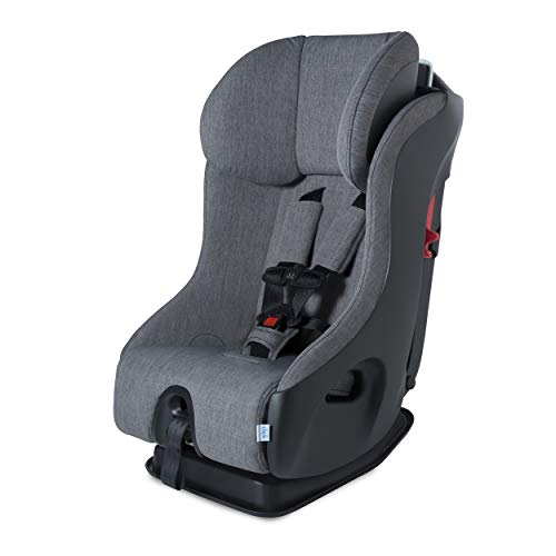 Clek Fllo Convertible Car Seat - Compact Design for 3-Across Seating, Extended Rear-Facing with Anti-Rebound Bar (Thunder)