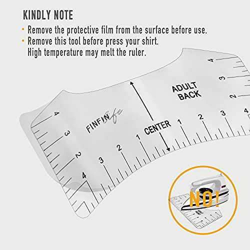 FINFINLIFE 11 Pcs Tshirt Ruler Guide for Vinyl Alignment, High Quality Shirt Ruler for Vinyl Alignment, V Neck, Tshirt Alignment Tool for Children Youth Adult Front and Back
