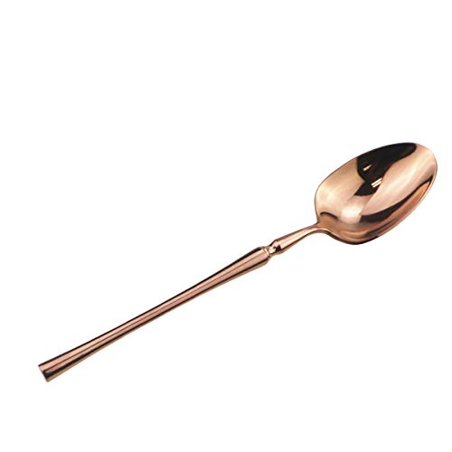 Gugrida Copper Silverware Set, 5-Piece 18/10 Stainless Steel Flatware Cutlery Set for 1,Mirror Finish, Ideal for Wedding Festival Party Home Kitchen, Dishwasher Safe