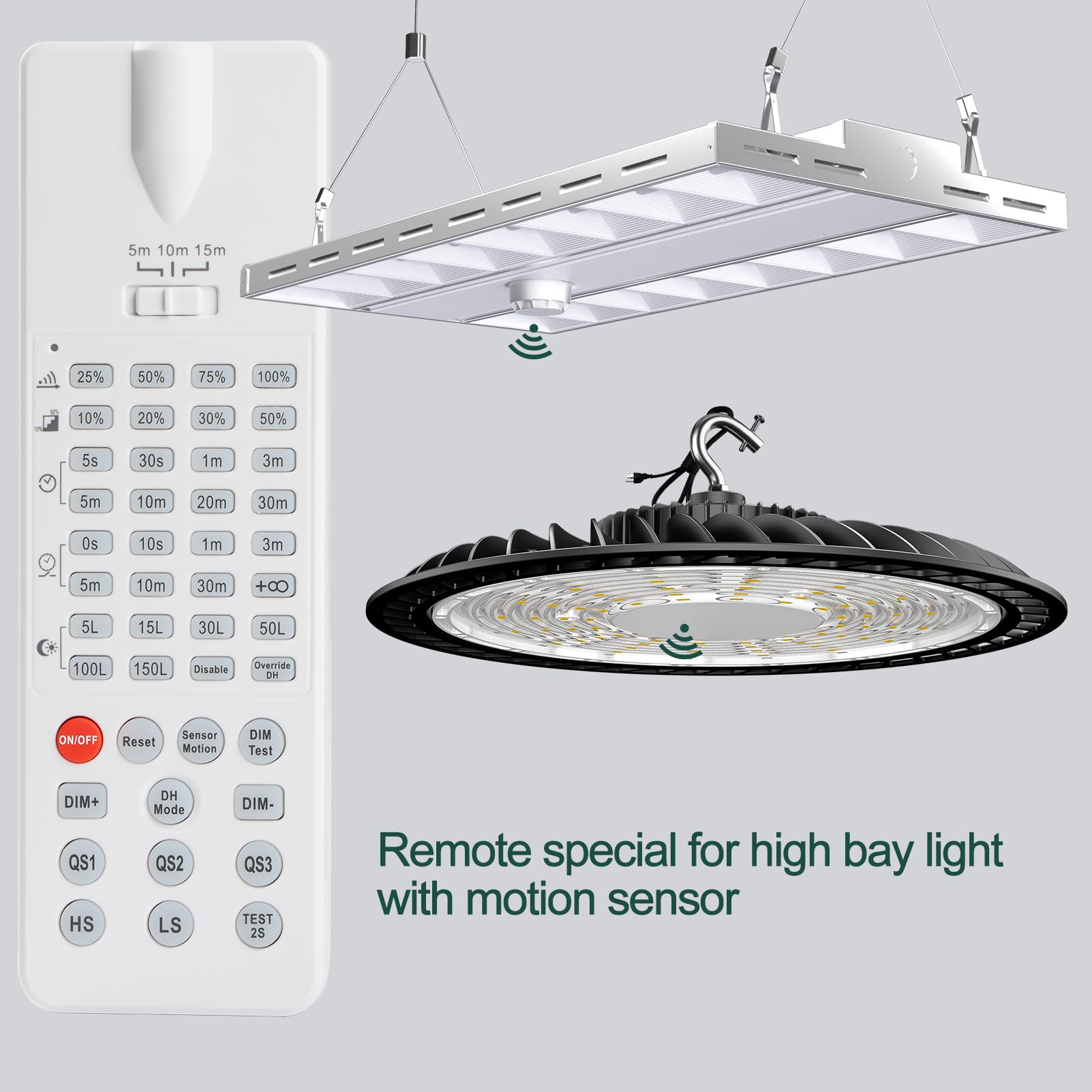 ACOHOOK Multiple Function Remote Control for LED Linear High Bay Light with Motion Sensor AHB-IR-3