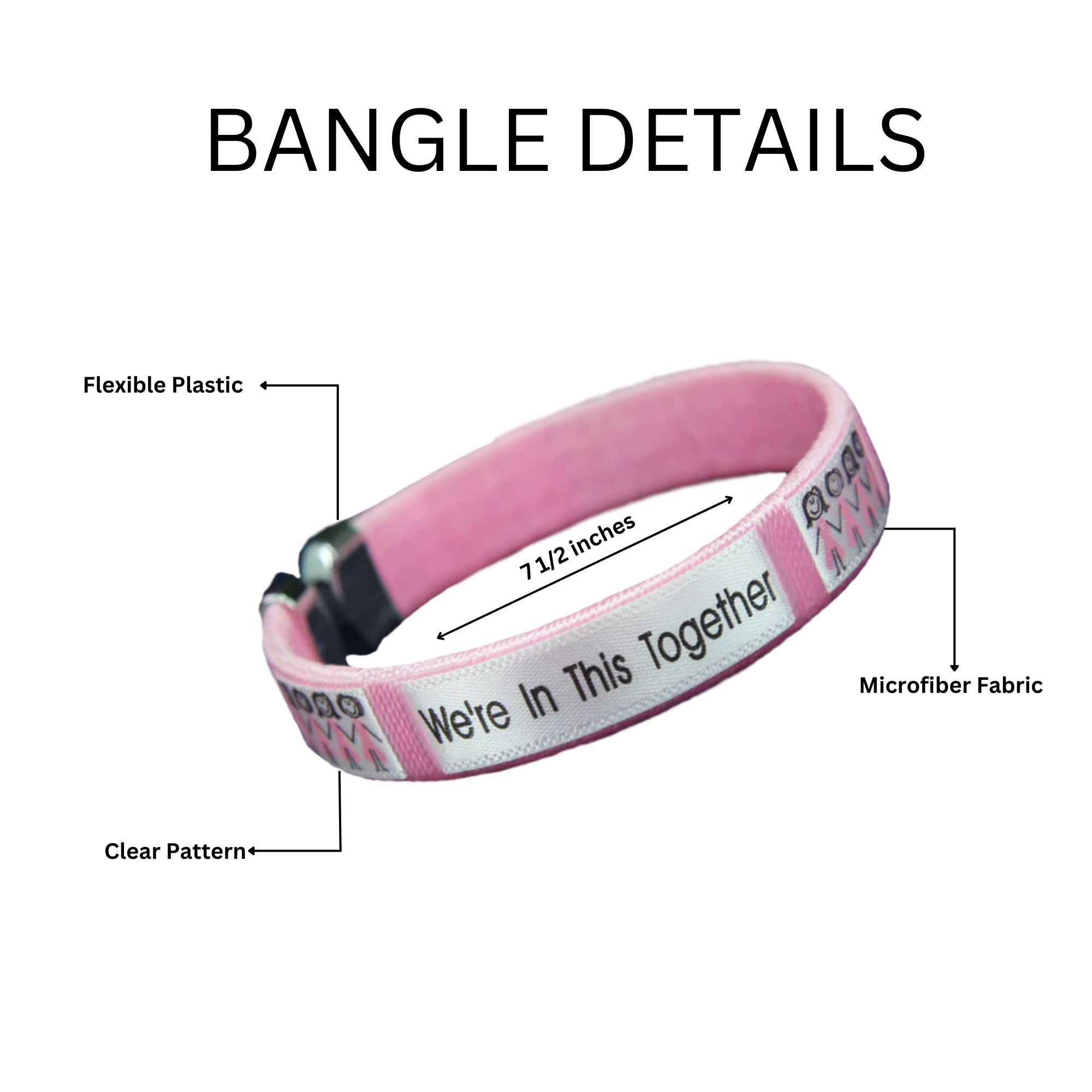 25 Pack Cute Breast Cancer Awareness Ribbon Bangle Bracelets β Inexpensive Pink Ribbon Wristbands for Breast Cancer Fundraising & Awareness