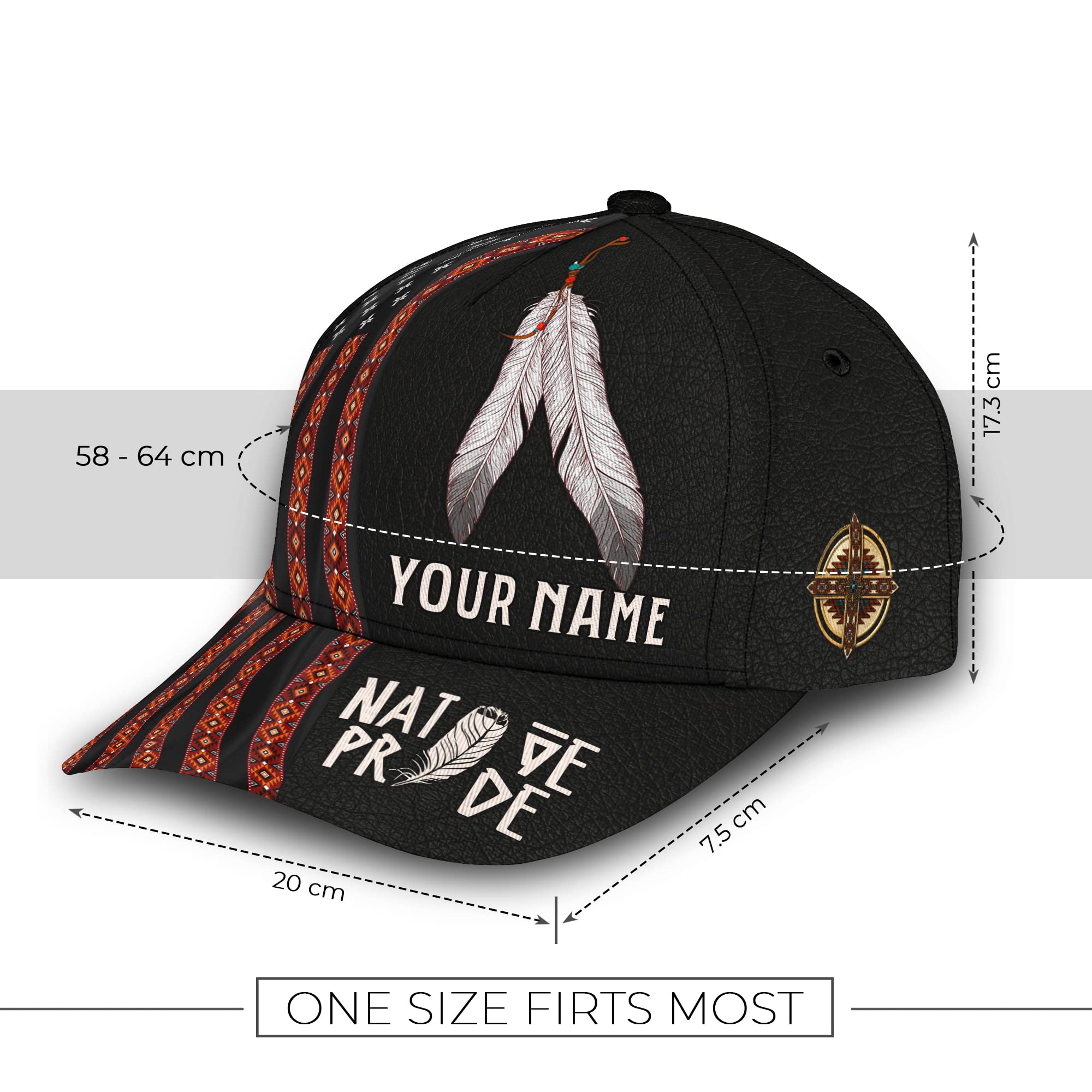 3D Printed Customize Native Pride Snapback Cap Feather Classic Hat Gift for Men Women Multicolor