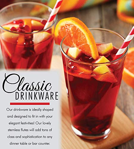 Clear Glass Beer Cups – 4 Pack – All Purpose Drinking Tumblers, 16 oz – Elegant Design for Home and Kitchen – Lead and BPA Free, Great for Restaurants, Bars, Parties – by Kitchen Lux