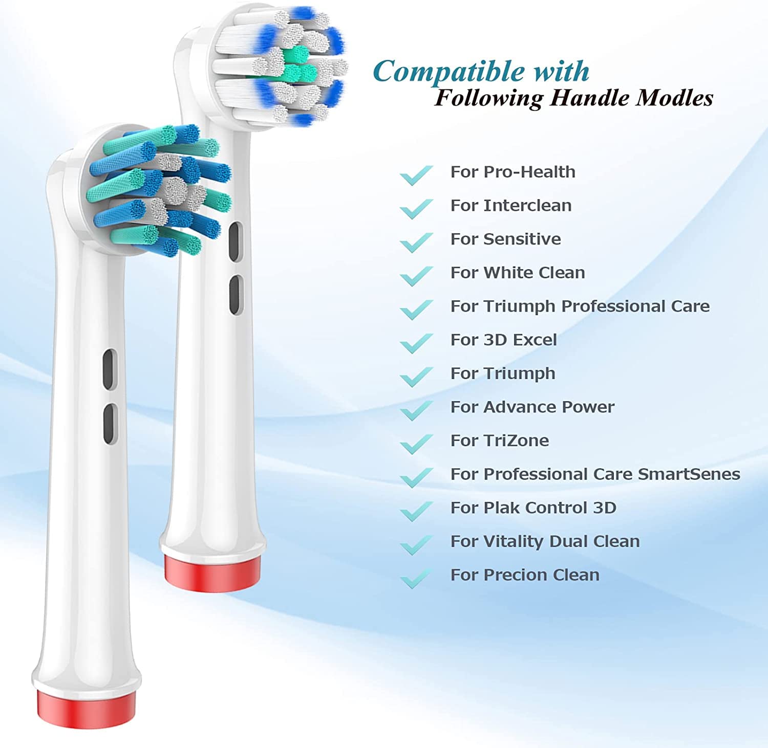 Replacement Brush Heads Compatible with Oral B,8 Pack Electric Toothbrush Heads Cross Action for Oral-b 7000/Pro 1000/9600/500/3000/8000 and More