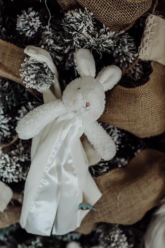 Bunnies By The Bay "Bun Bun Bunny" - 11 inch Stuffed Rabbit and Baby Blanket - Bye Bye Buddy Travel Size Baby Lovey - Super Soft Velour with Satin Lining